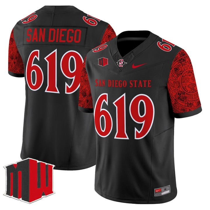 San Diego Jersey #619 San Diego State Aztecs 2025 Limited Stitched Black