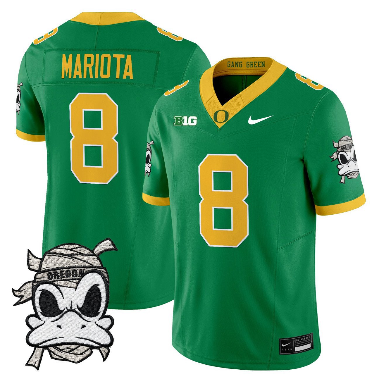 Marcus Mariota Jersey #8 Oregon Ducks 2025 Mummy Duck Vapor Stitched Green