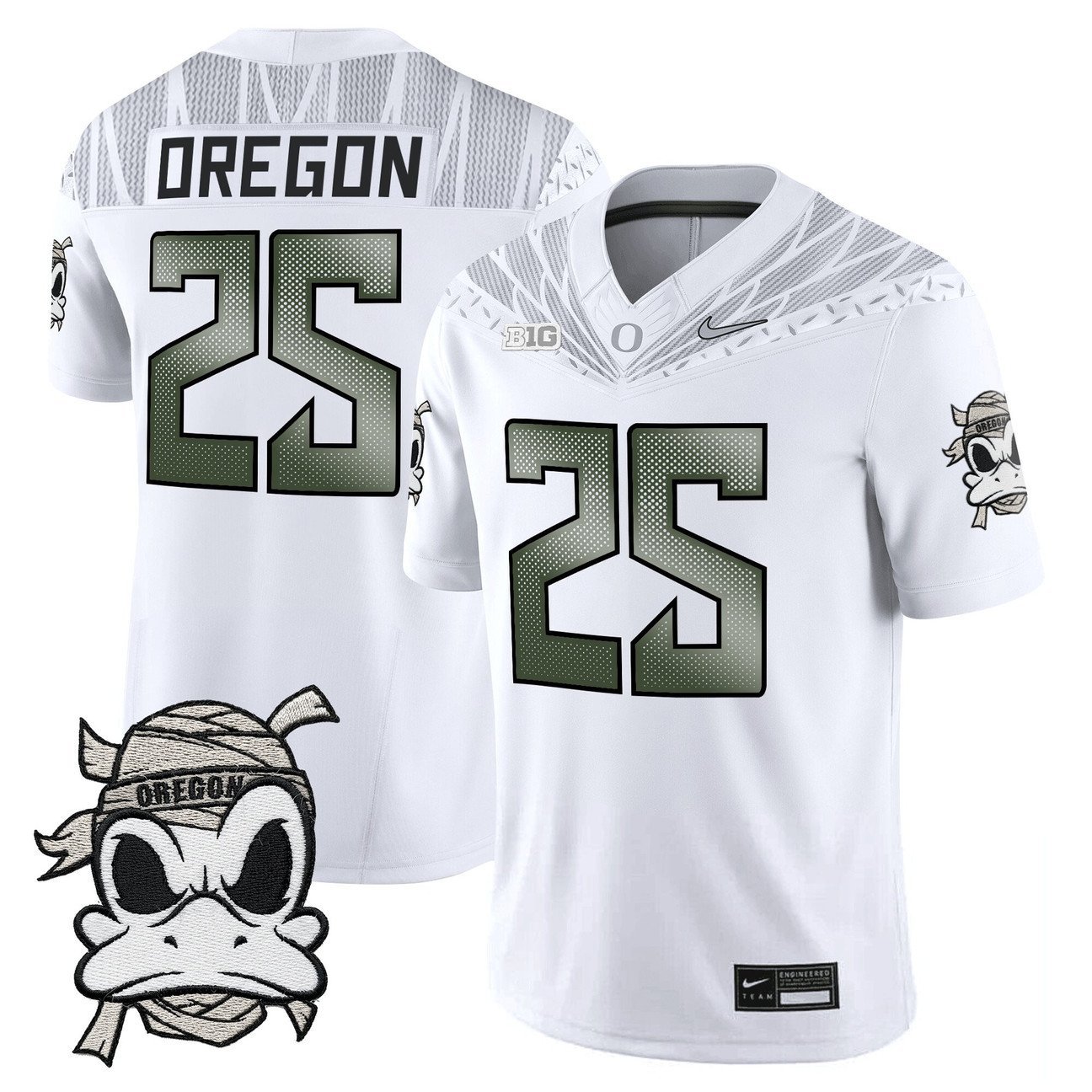 Oregon Jersey #25 Oregon Ducks 2025 Mummy Duck Vapor Limited Stitched White