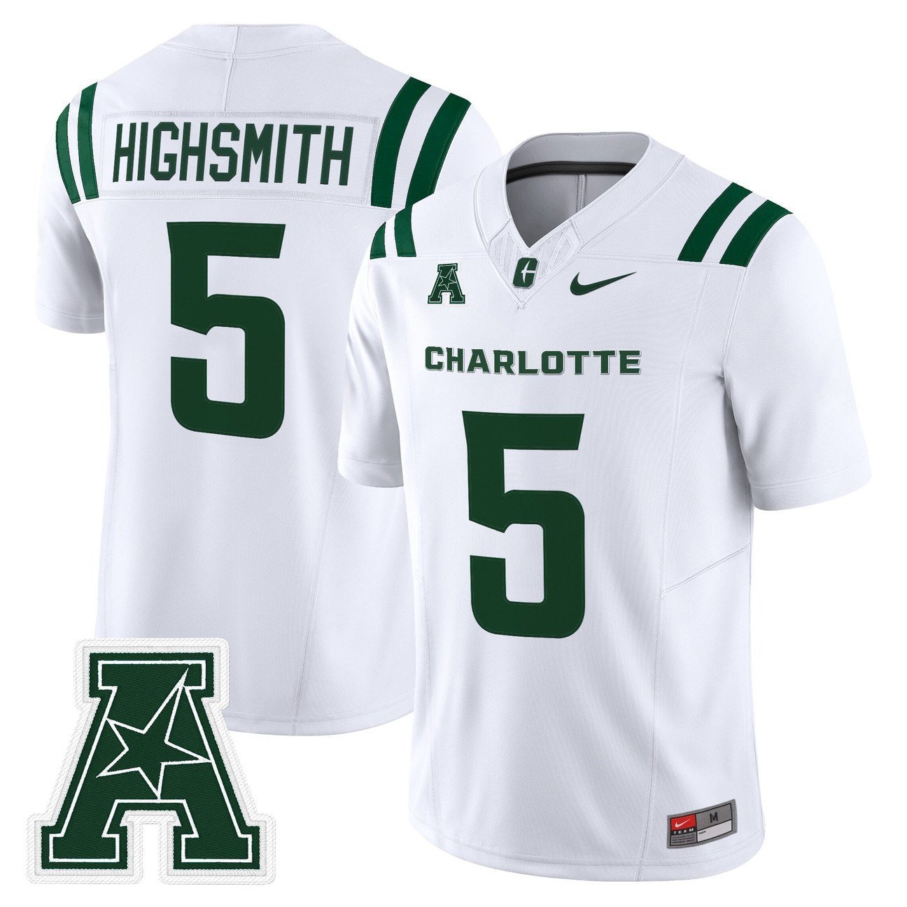 Alex Highsmith Jersey #5 Charlotte 49ers 2025 Vapor Limited Stitched White