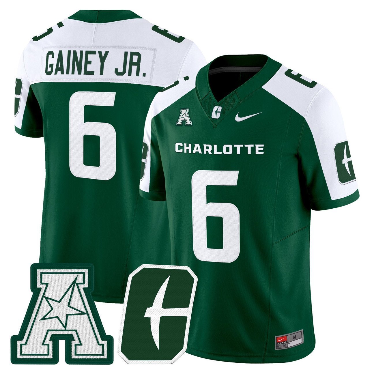 Rod Gainey Jr Jersey #6 Charlotte 49ers 2025 Vapor Limited Stitched ...