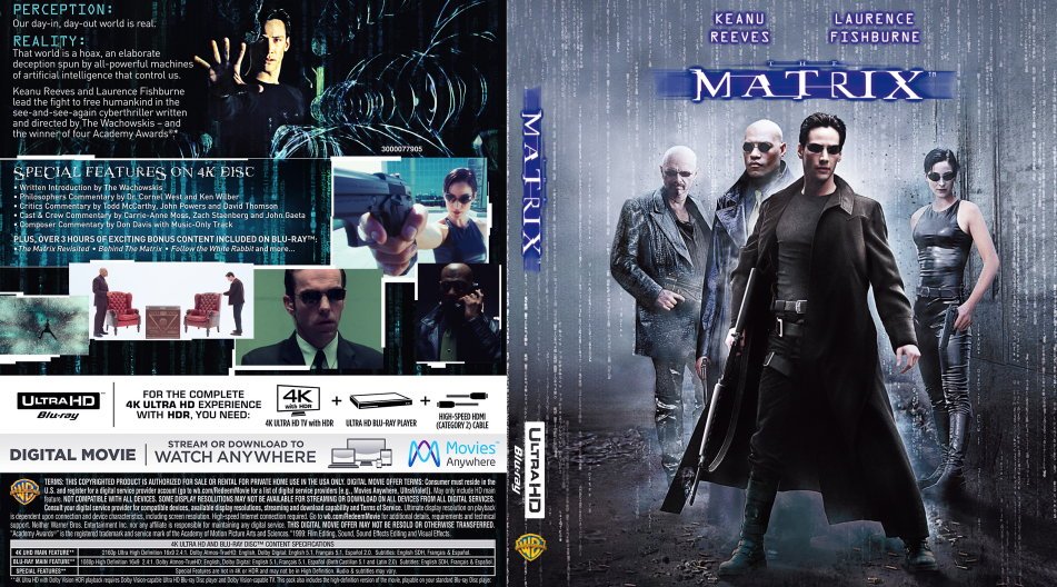 The Matrix (1999) VHS Style Retro Custom 4K Blu-ray Cover ONLY!!!! NO ...