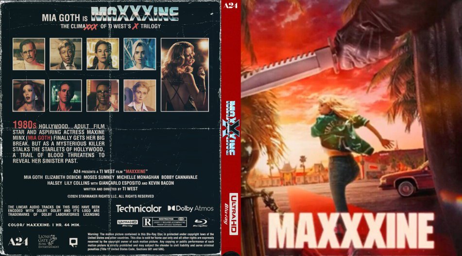 Maxxxine (2024) 4K Custom Blu-ray Cover ONLY!!!! NO DISCS!!!!