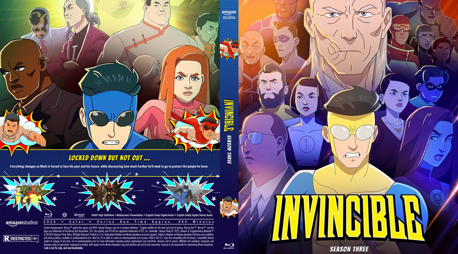 Invincible Season 1, 2, 3 Blu-ray ***9 DISC SET***