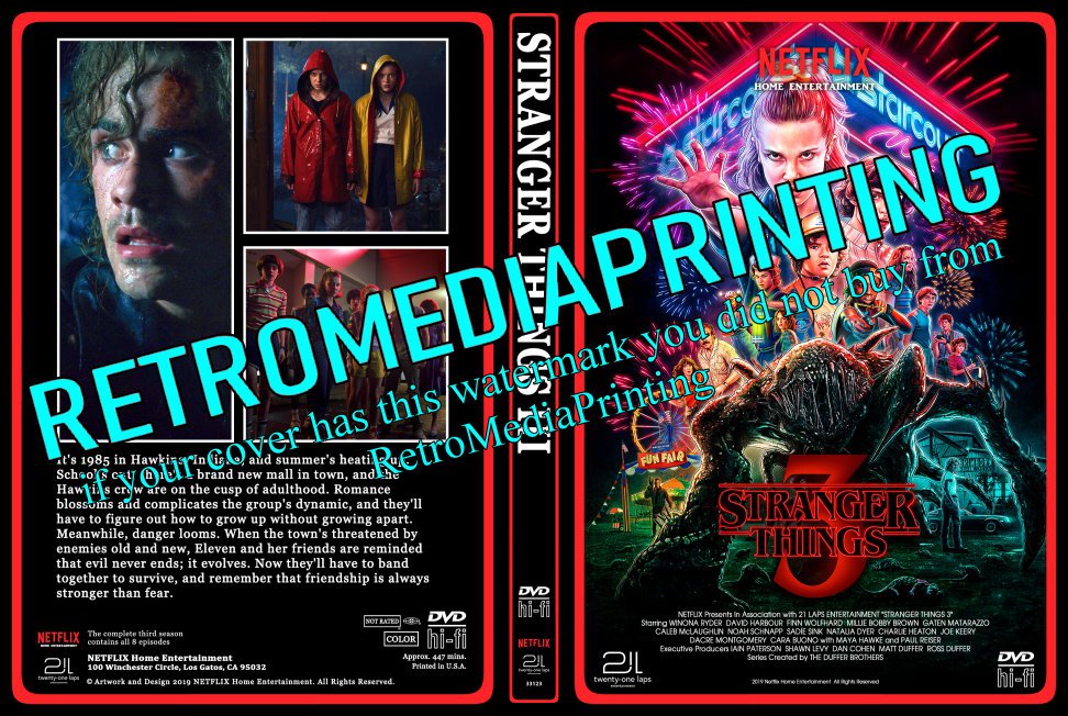 Stranger Things Season 3 DVD ***3 DISC SET***