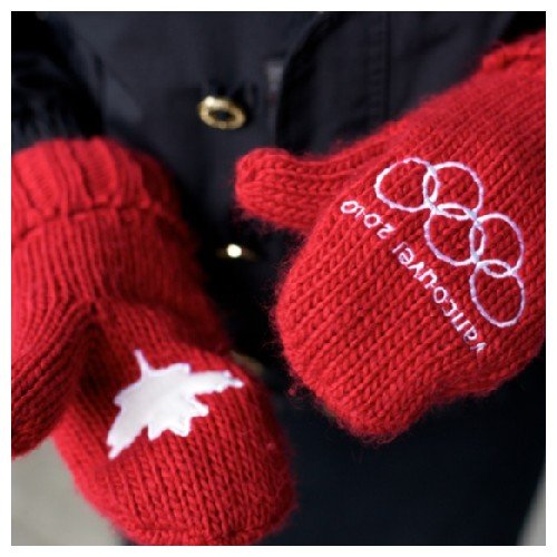 Vancouver 2010 Olympic Torchbearer Red Mittens - Adults' Large/ExtraLarge