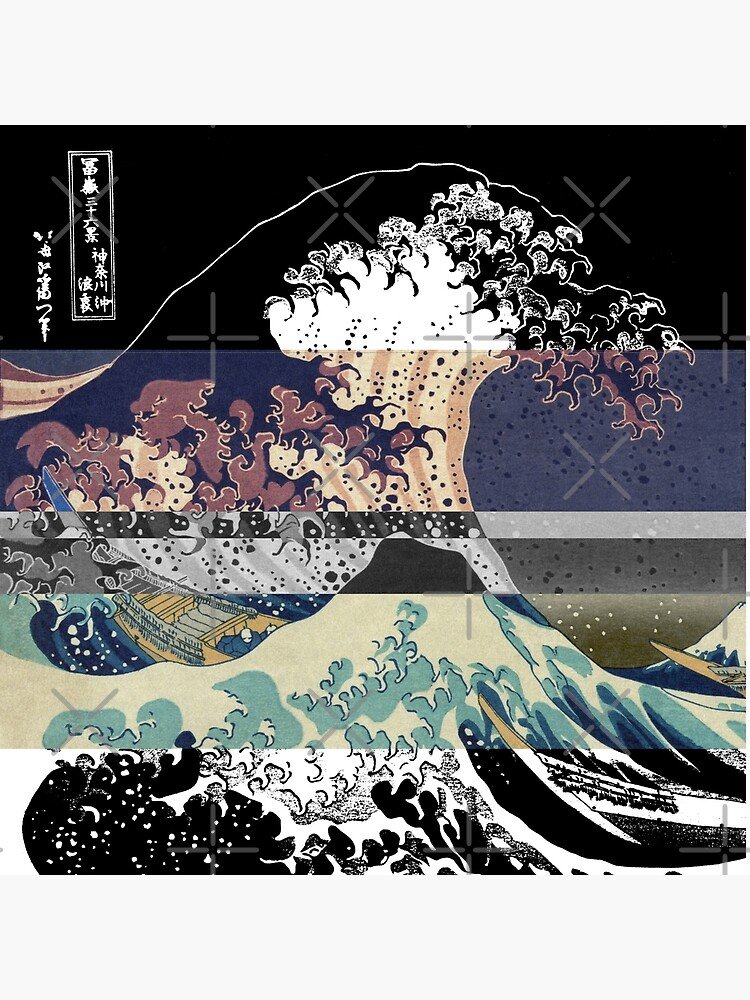the great wave color glitch Tote Bag