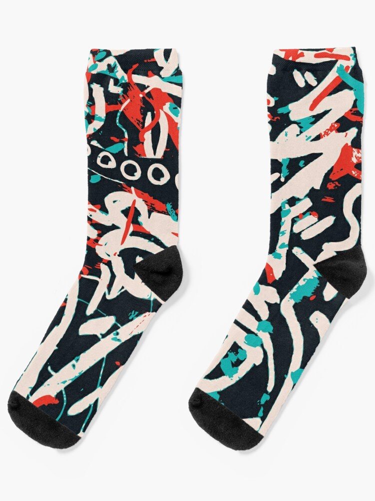 Men's& woman's Street Art Graffiti Pattern Ink And Posca Socks