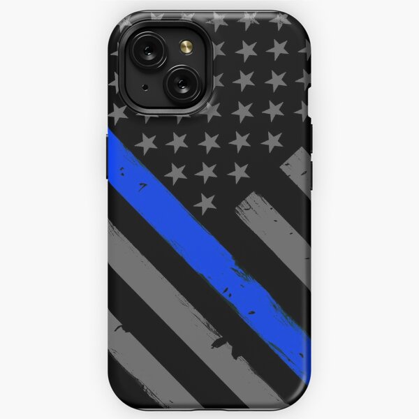 2024 Design Police Officer Flag Thin Blue Line Support iPhone Tough