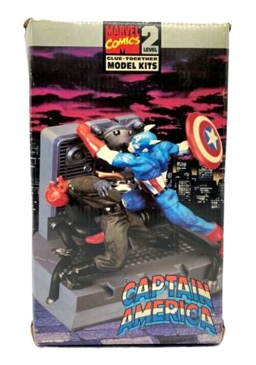 Toy Biz Marvel Comics Level 2 Glue Together Model Kits - Captain America