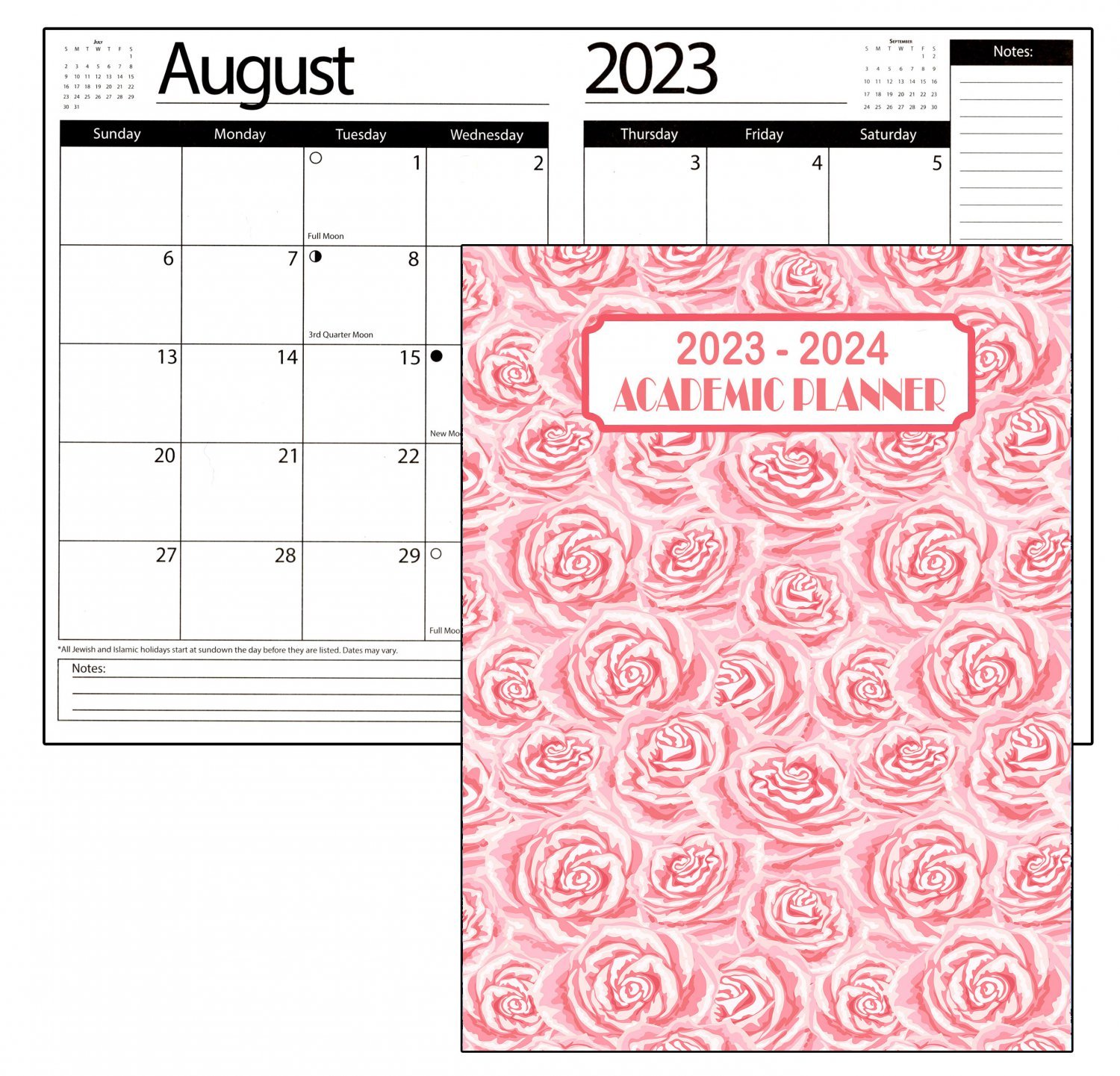 2023-2024 Student Academic Planner Calendar - School College Weekly ...