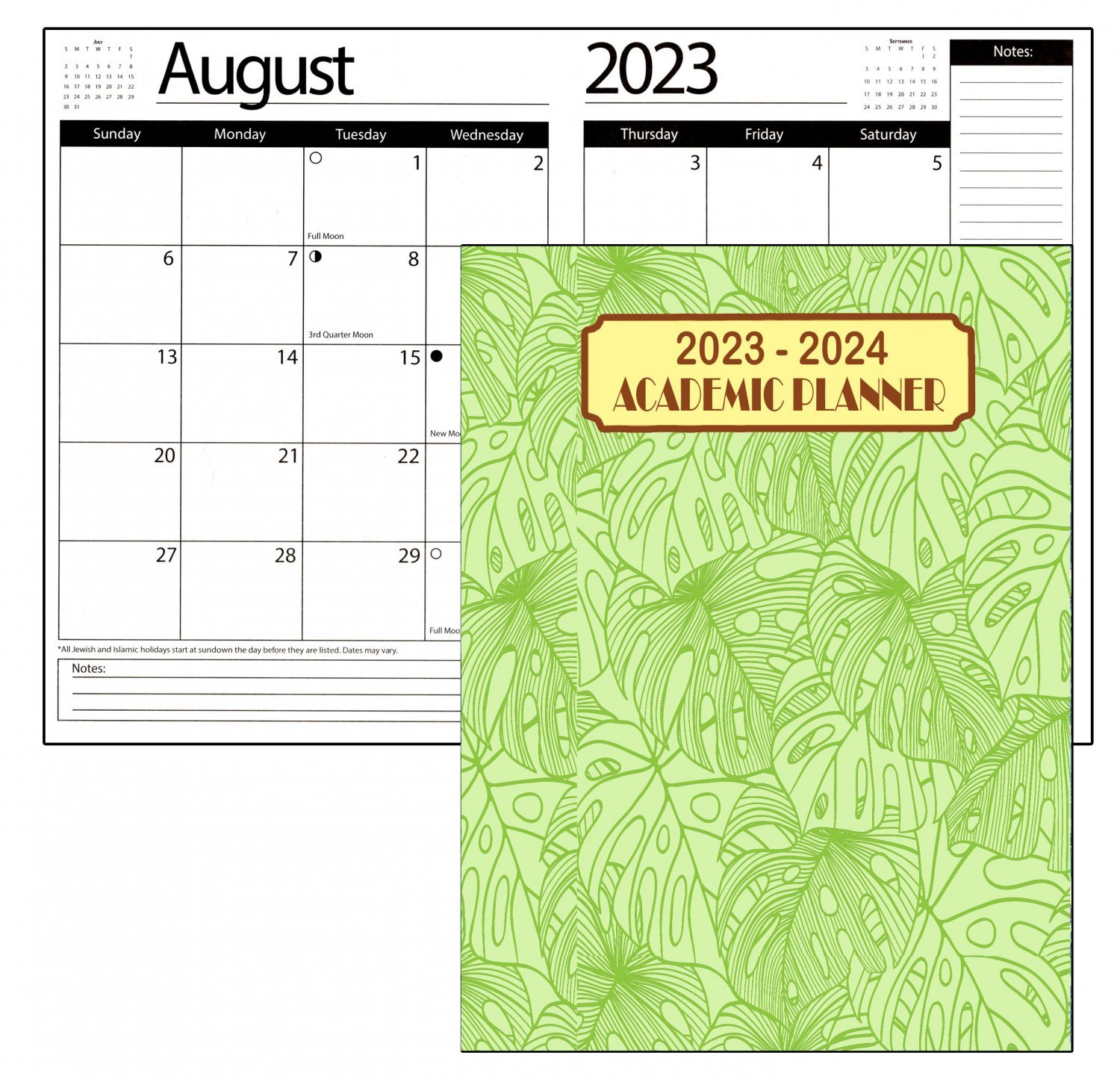 2023-2024 Student Academic Planner Calendar - School College Weekly ...