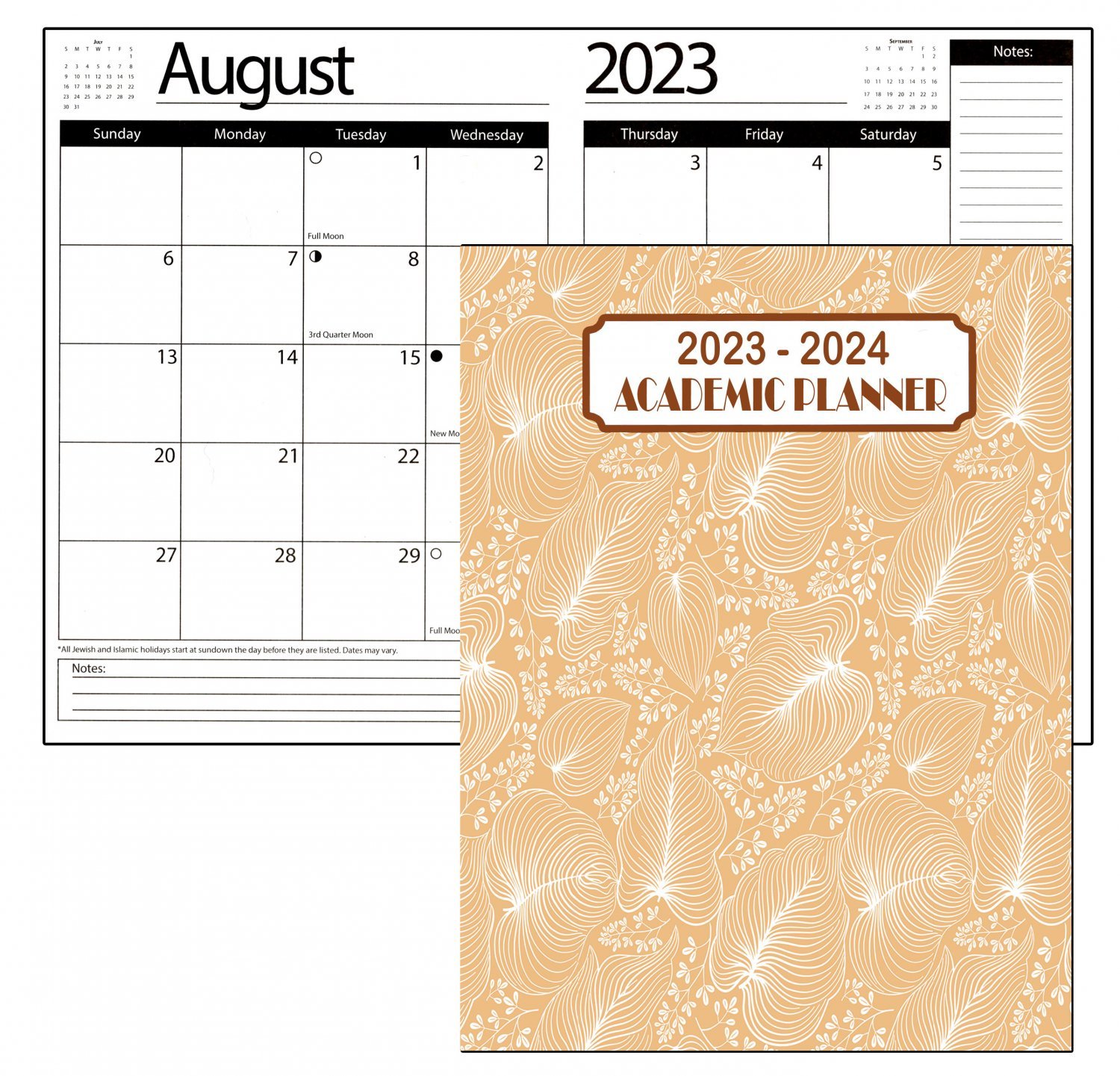 2023-2024 Student Academic Planner Calendar - School College Weekly ...