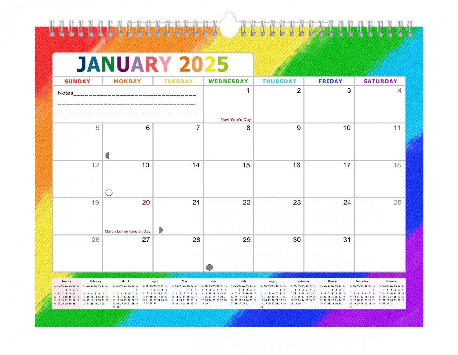 2024 - 2025 Monthly Spiral-Bound Wall ／ Desk Calendar - 18 Months ...