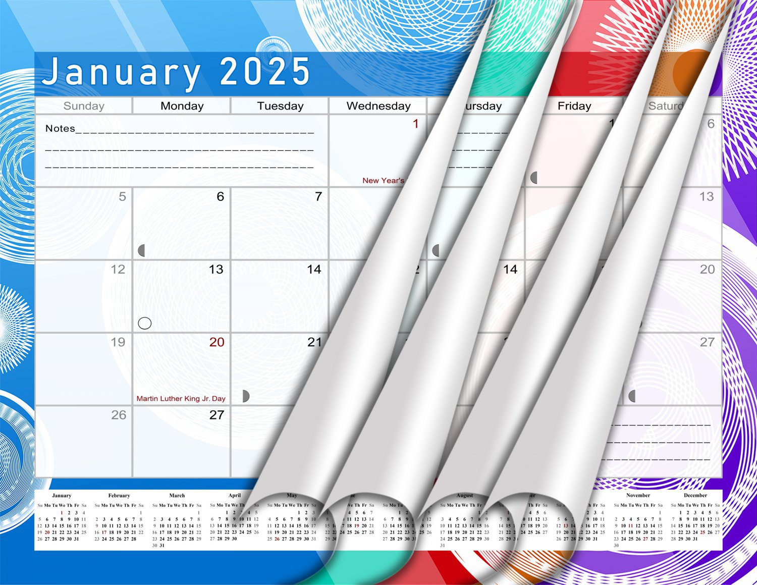 2025 Monthly Magnetic／Desk Calendar - 12 Months Desktop／Wall Calendar ...