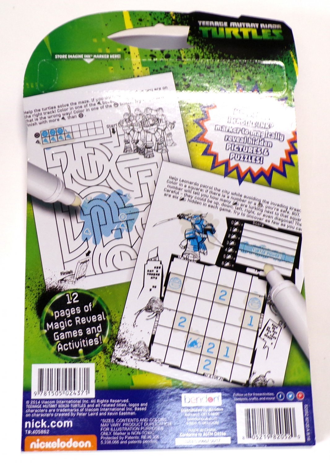 Bendon Teenage Mutant Ninja Turtles Imagine Ink Magic Ink Pictures