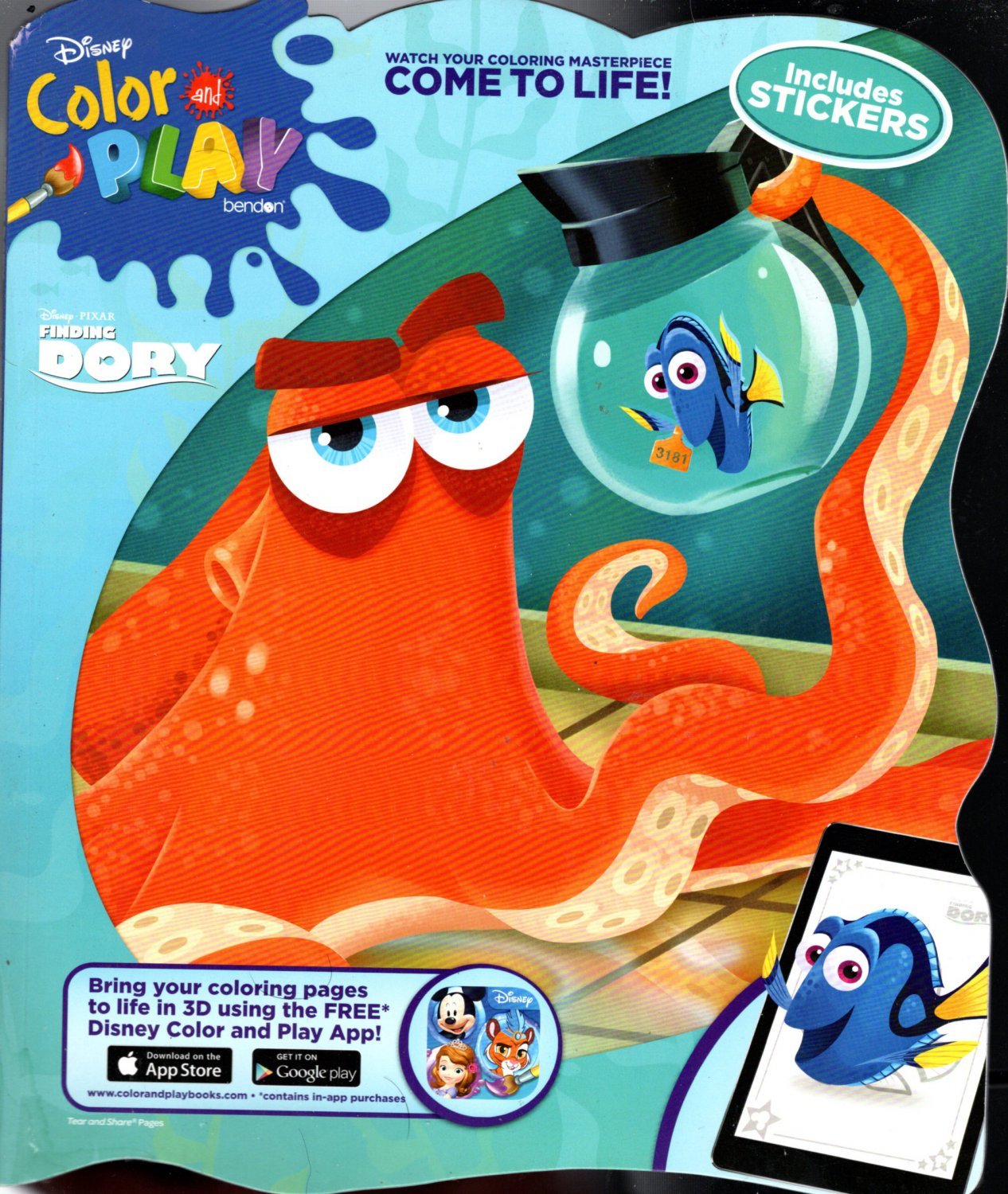 Finding Dory - Coloring & Activity Book - Color and Play Includes Stickers