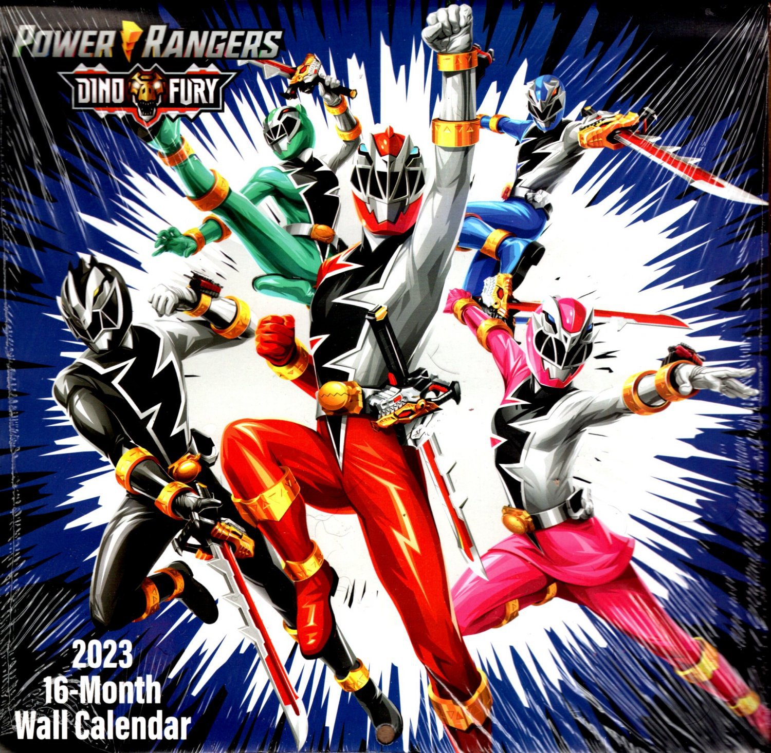 Power Rangers - Dino Fury 16 Month 2023 Wall Calendar