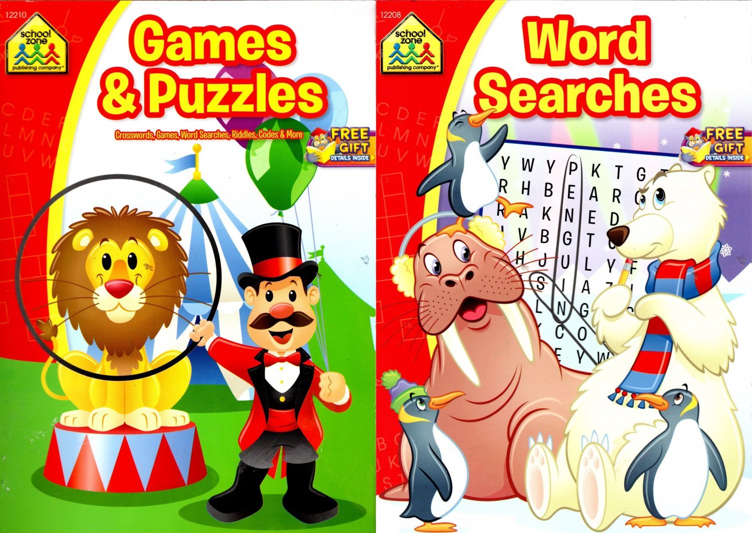 School Zone - Word Searches and Games & Puzzles - Children Book (Set of ...