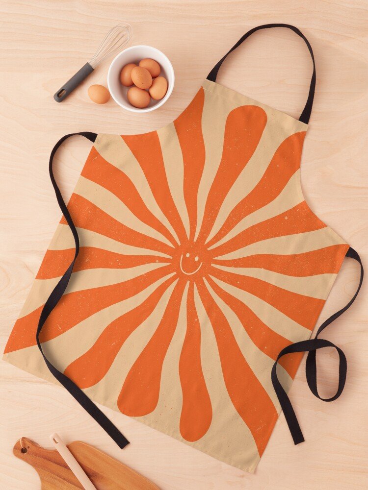 Retro Sun Vintage 70s 2 Orange Apron