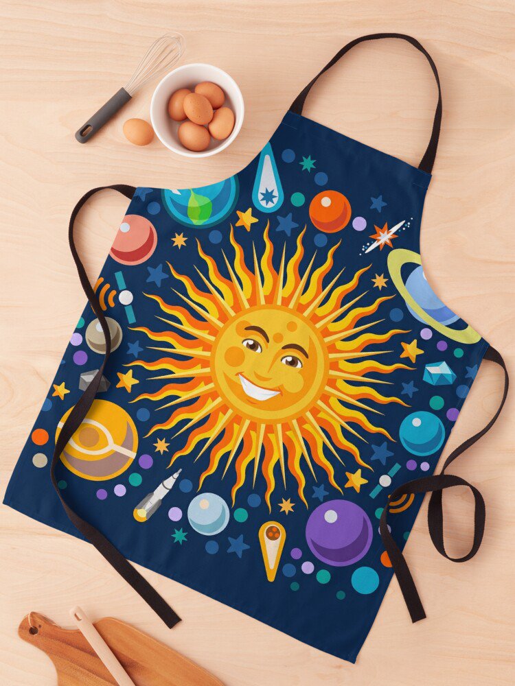 Solar System smiling sun universe Apron