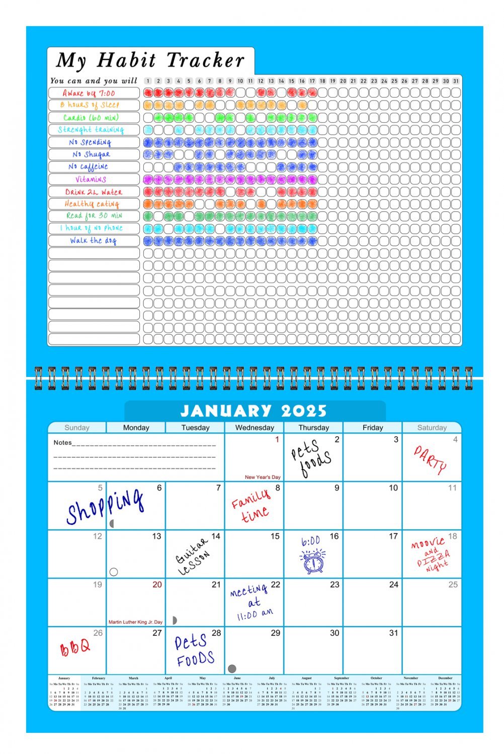 2025 Monthly Desktop_Wall Calendar_Planner - Habit Tracker - (Edition #07)