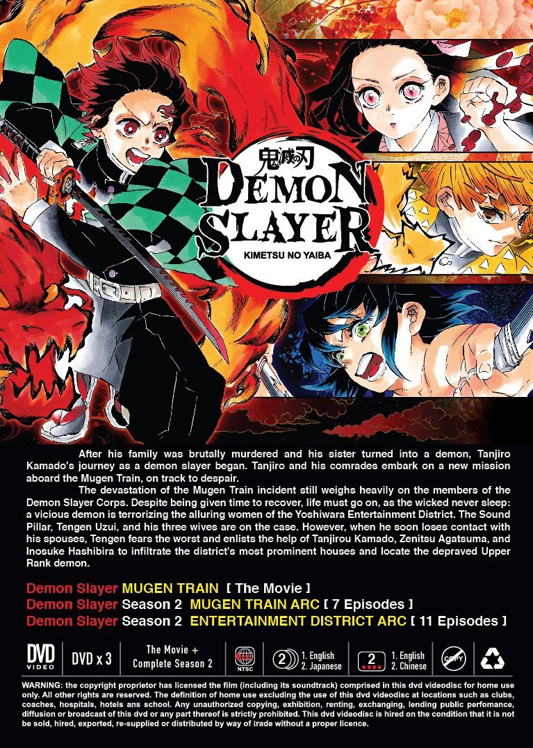 Anime DVD Demon Slayer& Kimetsu No Yaiba Season 2 Vol.1-18 End + Mugen ...