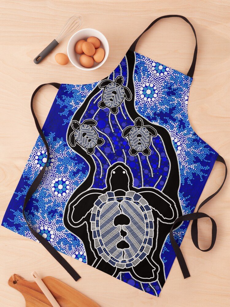 XinXuna Authentic Aboriginal Art - Baby Sea Turtles Apron