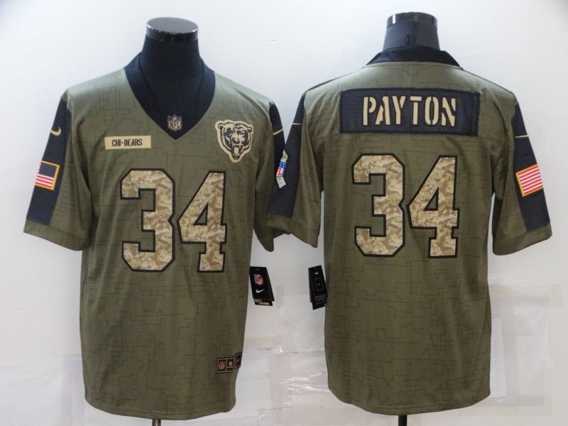 Walter Payton Chicago Bears military salute to service Jersey