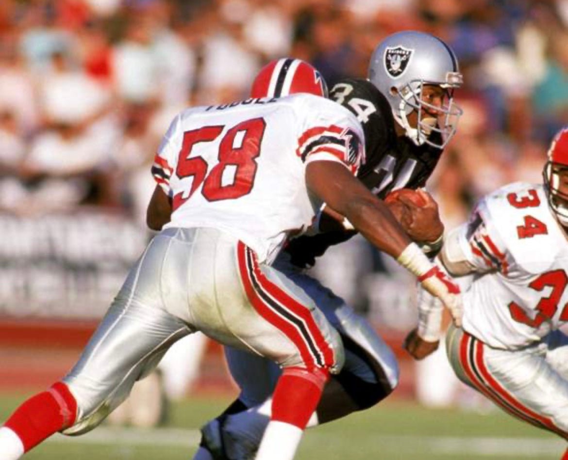 Jesse Tuggle 1989 Atlanta Falcons Football Mitchell & Ness Jersey White