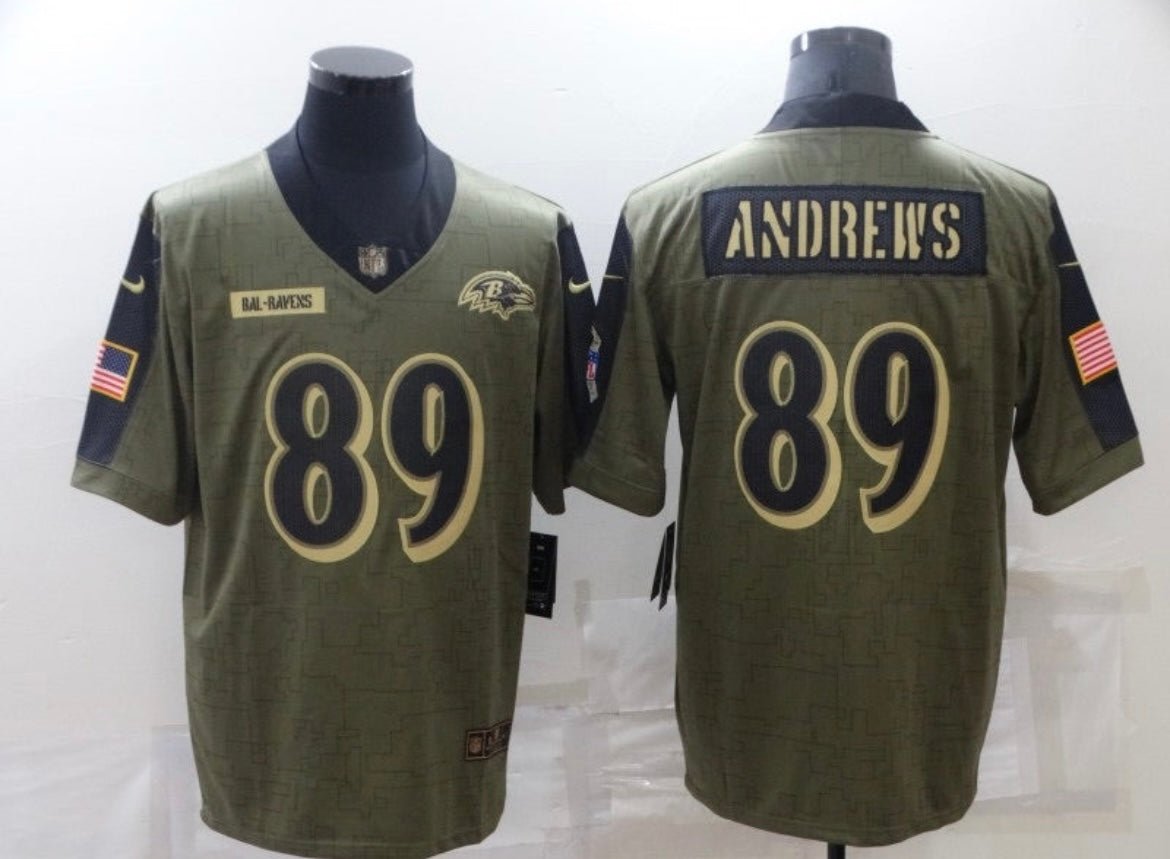 Mark Andrews Baltimore Ravens military salute to service Jersey