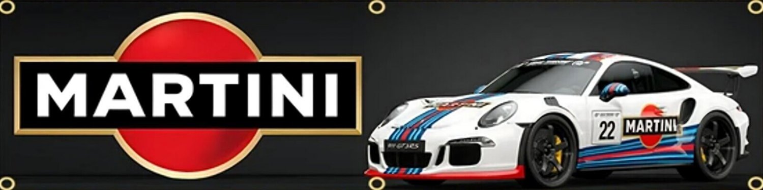 Martini Racing Flag Banner 17.7" x 70" NEW!