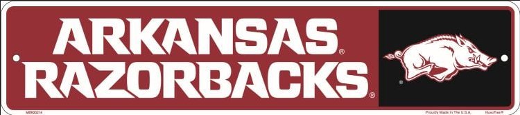 Arkansas Razorbacks Licensed Embossed 18" x 4" Sign NEW!