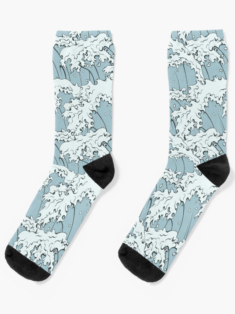 Japanese Waves Art Socks