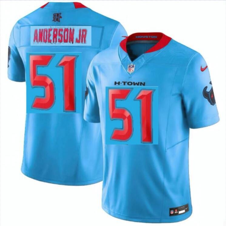 Men's Texans #51 Will Anderson Jr 2024 F.U.S.E. 2ND Color Rush Jersey ...