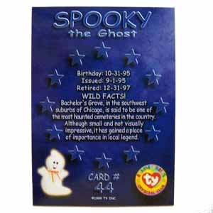 Spooky the Ghost Silver Ty Beanie Baby Single Card Series 3 (BB3)