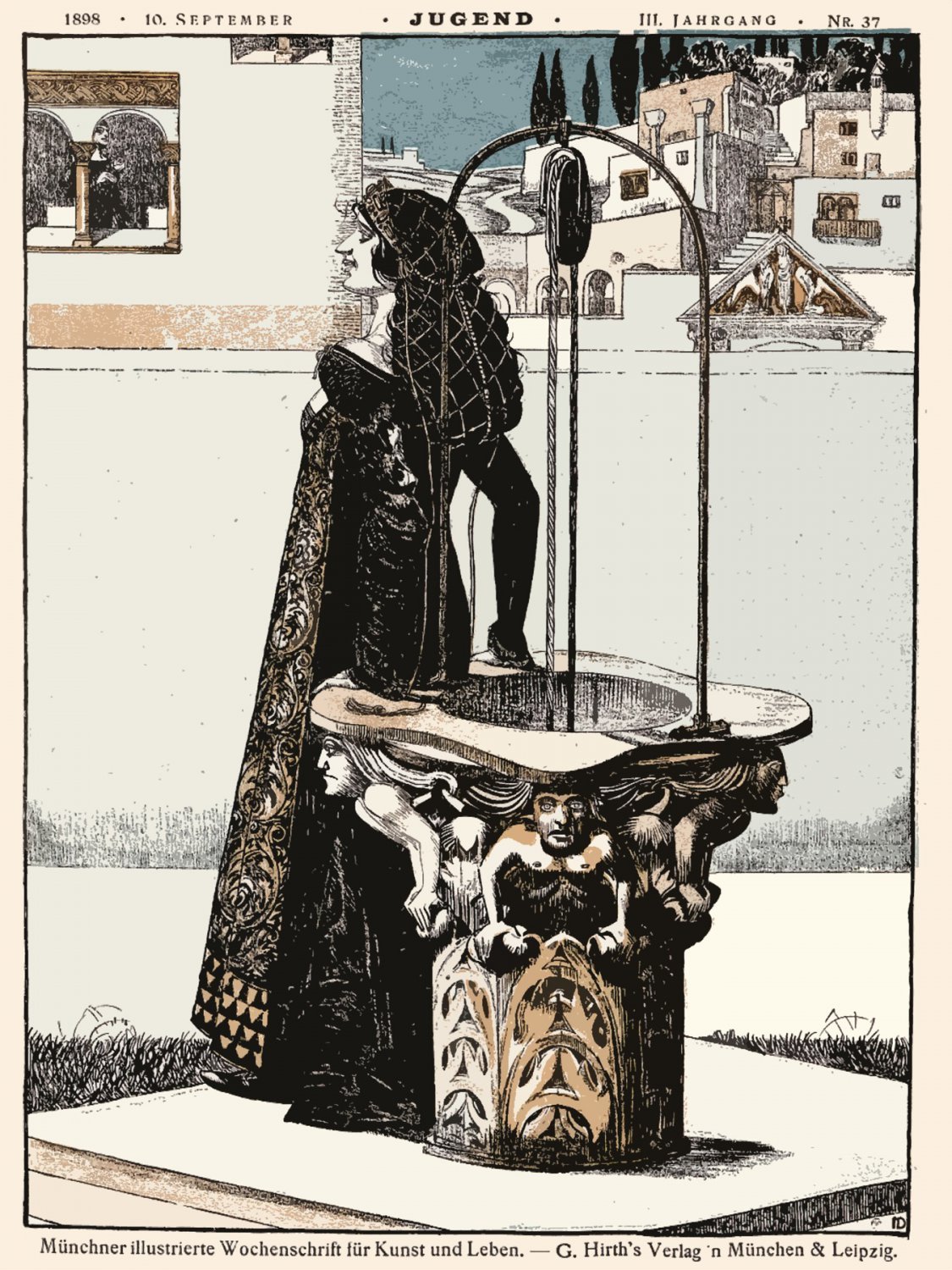 8x10 Poster decor.Room art wall design.Jugend Youth magazine Widow by a ...