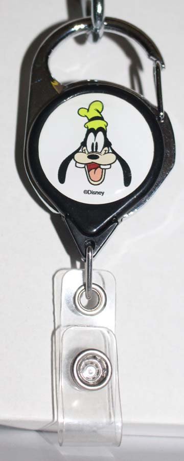 Disney Employee Center Retractable ID Card Clip with Carabiner Clasp Goofy