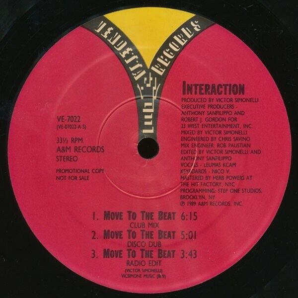Interaction ‎– Move To The Beat 12" Vinyl 1989