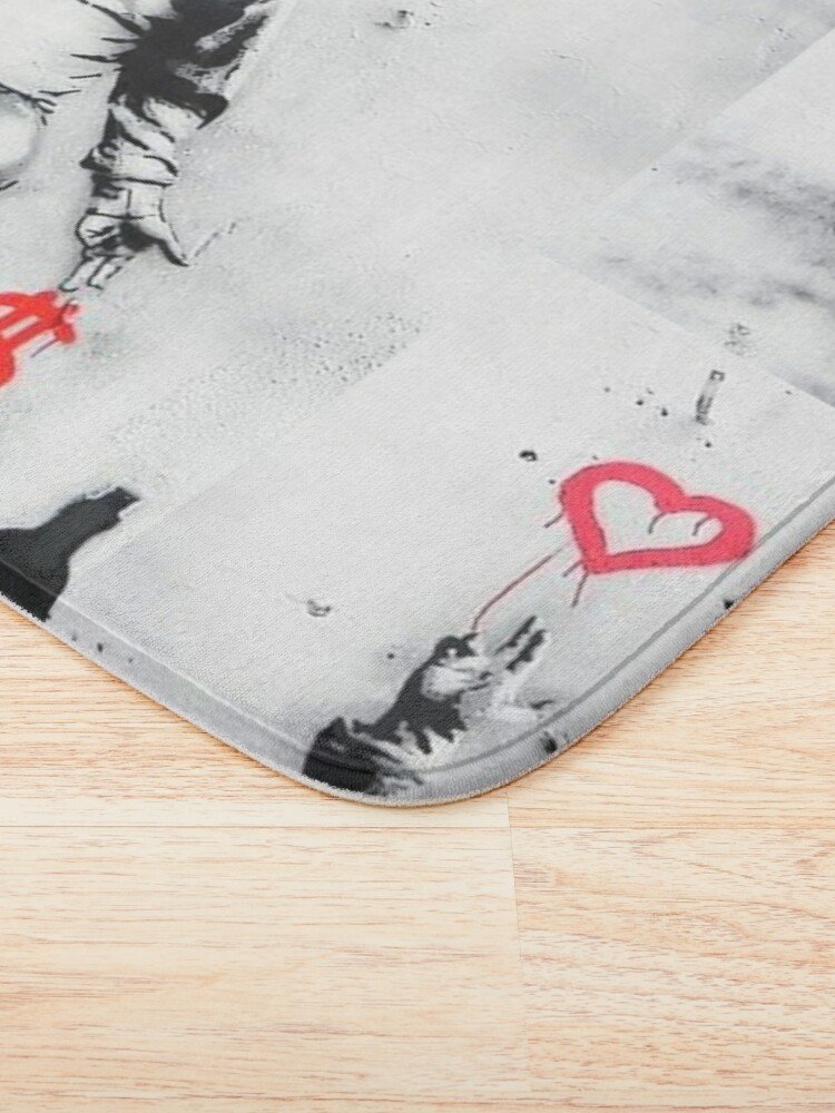 Banksy Love Over Money Iconic Street Art Bath Mat YaoXiao