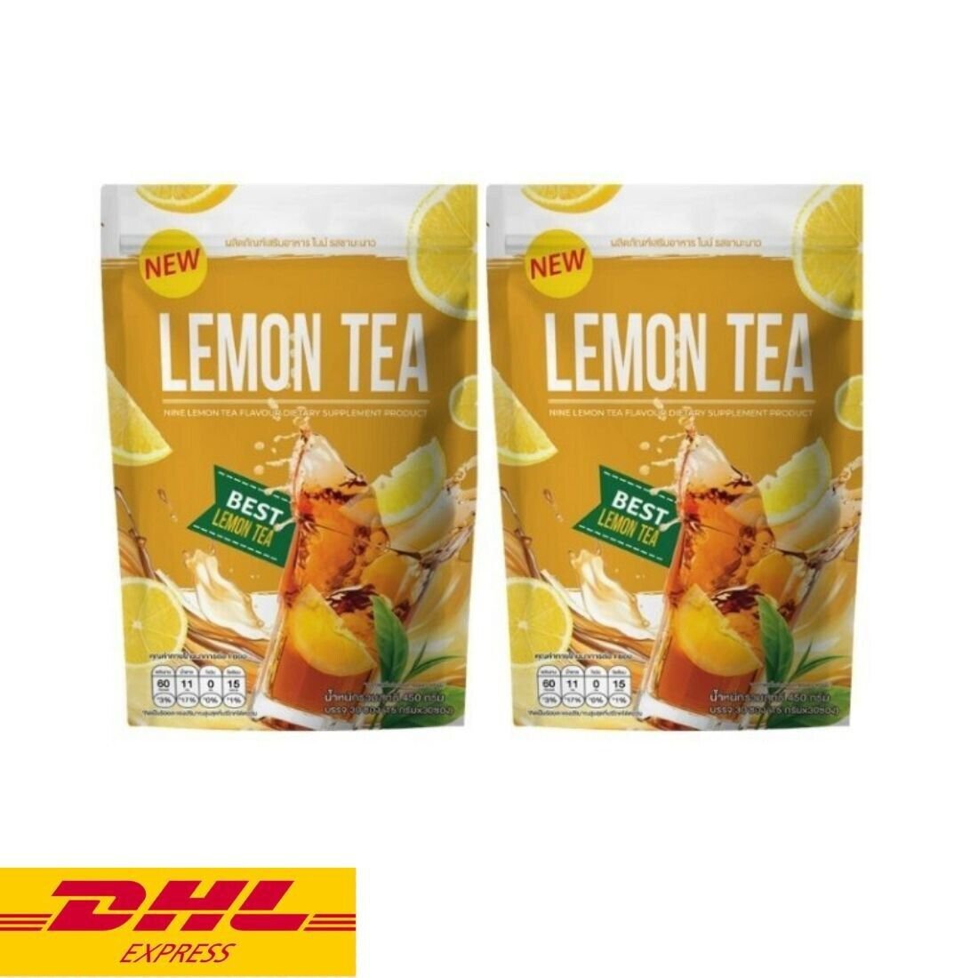 2x Nine Lemon Tea Instant Powder Mix Drink Control Hunger Help Exc