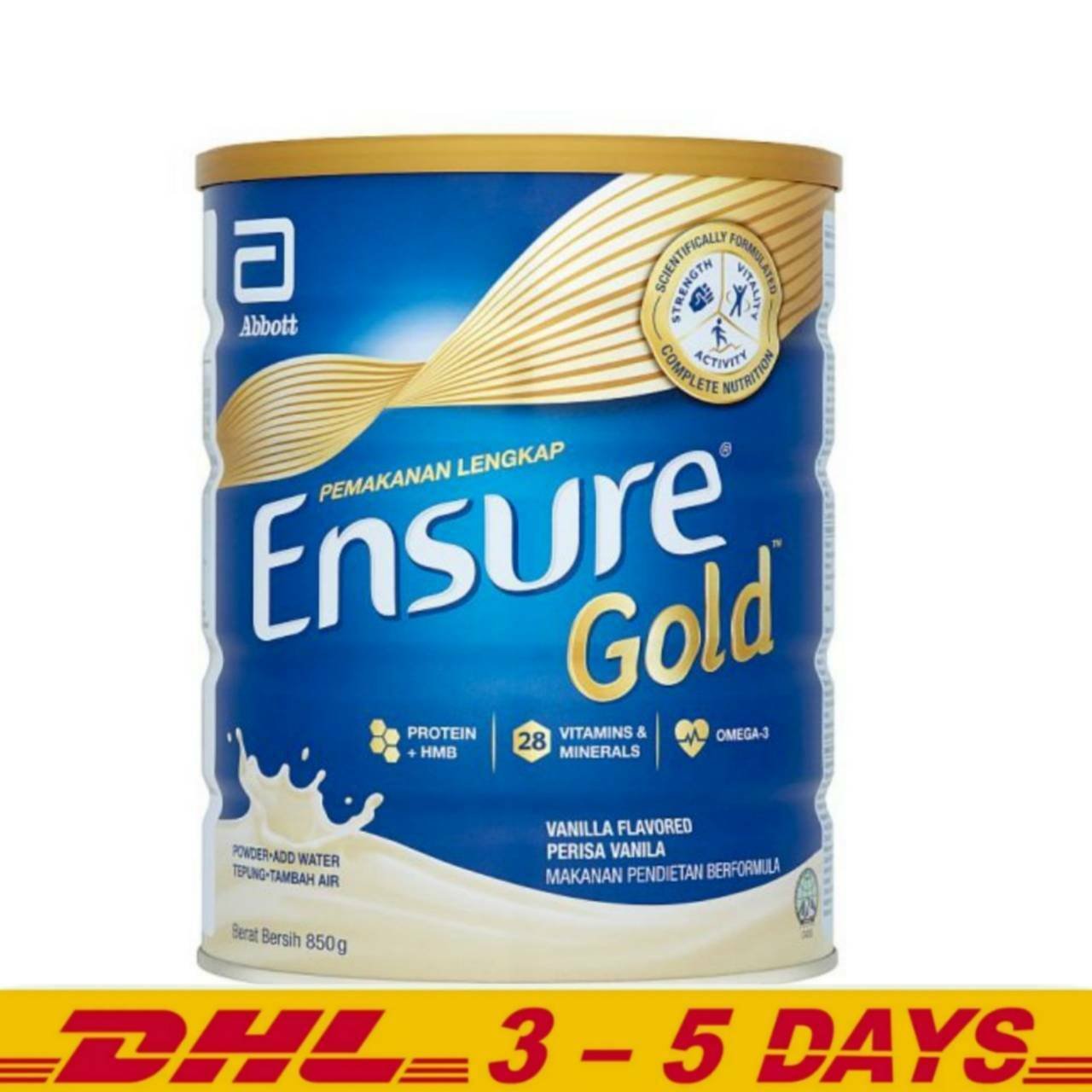 Abbott Ensure Gold Milk Powder Vanilla Complete Nutrition Flavor 850g