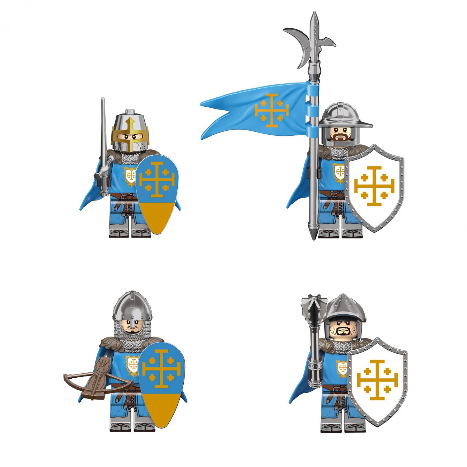 Crusader The Knight of Jerusalem Swordsman Maceman 4pcs Minifigures ...