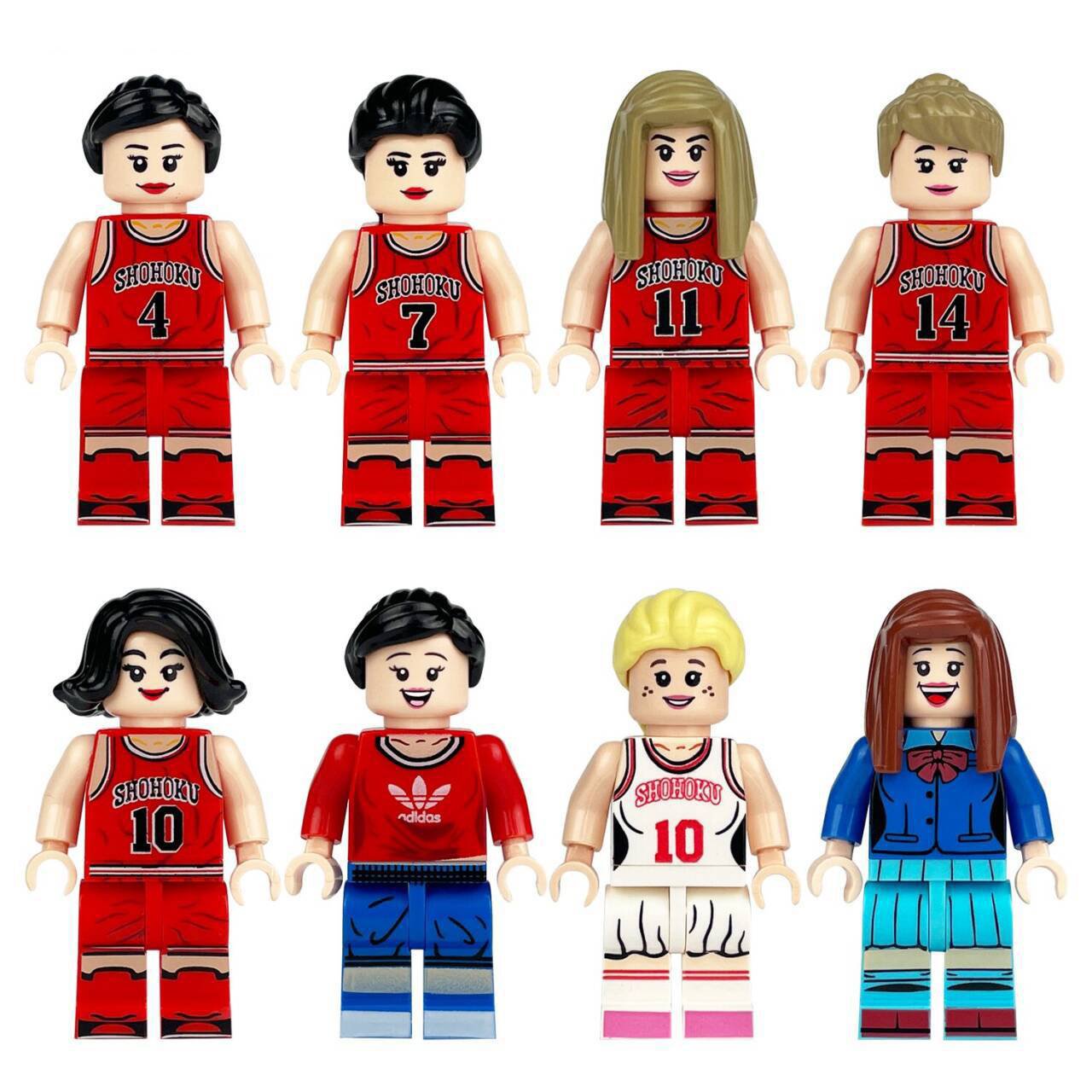 Slam Dunk Female Basketball Player Shohoku Assembly 8pcs Minifigures ...