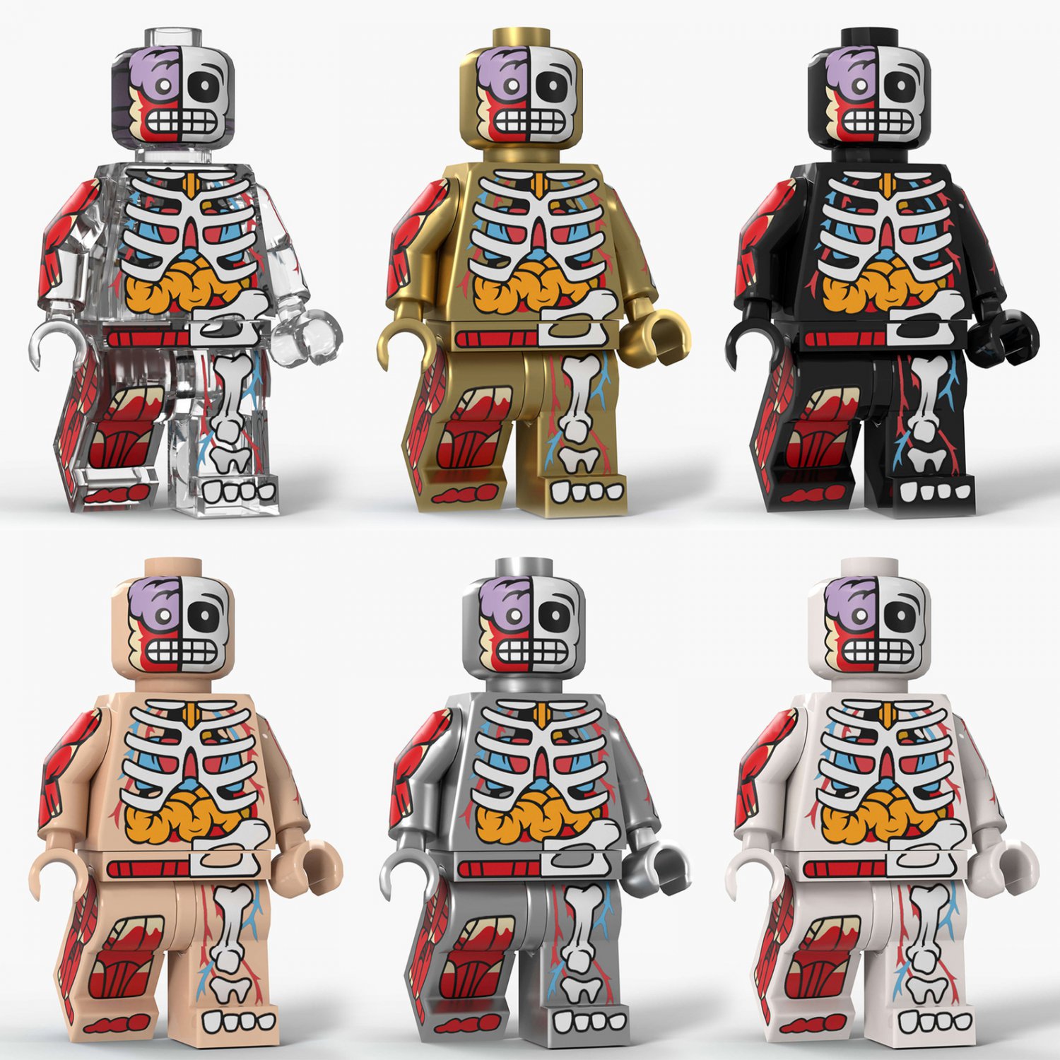 Anatomy Educational Human Organs Assembly 6pcs Minifigures Building Toy