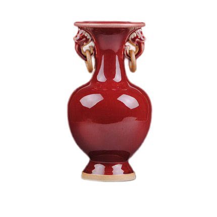 Red kiln changed double ear Jun porcelain ceramic small vase