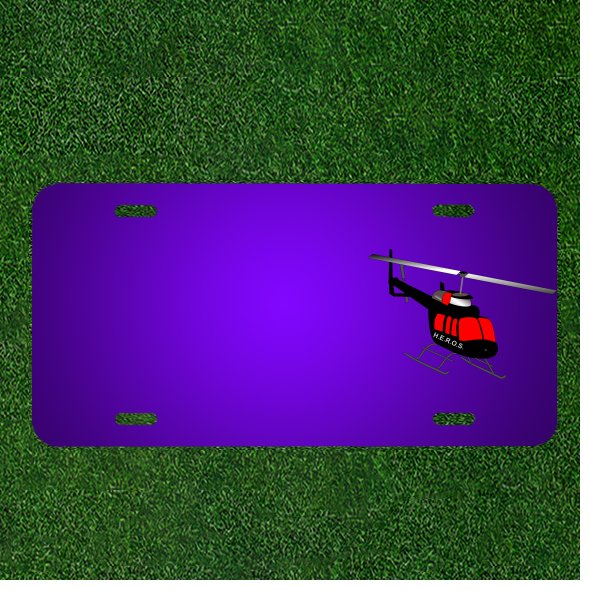 Custom Personalized License Plate With Add Names To Helicopter Chopper