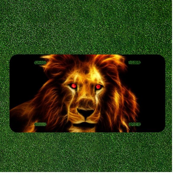 Lion King Africa Animal Fractalius Custom Novelty License Plate Car Tag