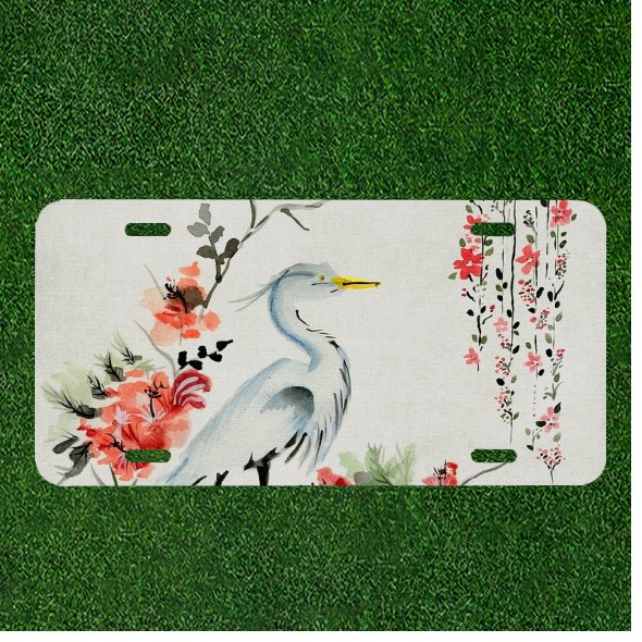 Custom Personalized License Plate Auto Tag With White Swan And Fancy ...