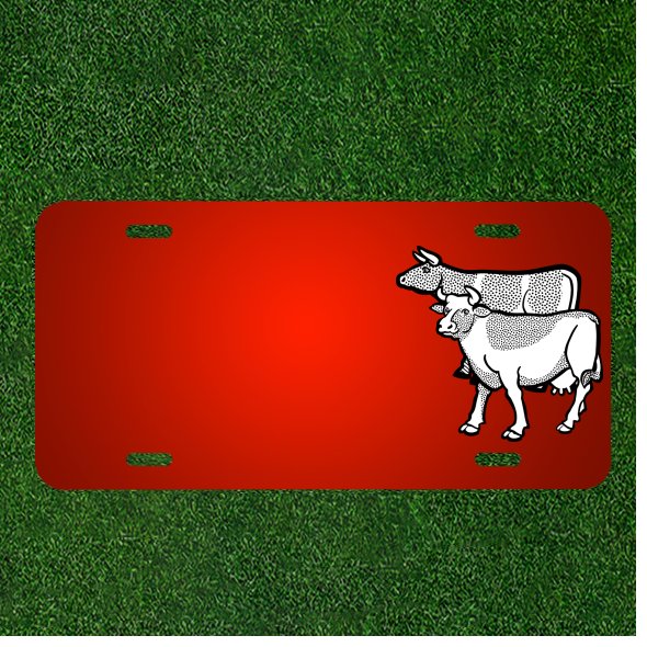 Custom Personalized License Plate With Add Names To Animal Cow Farm Tier
